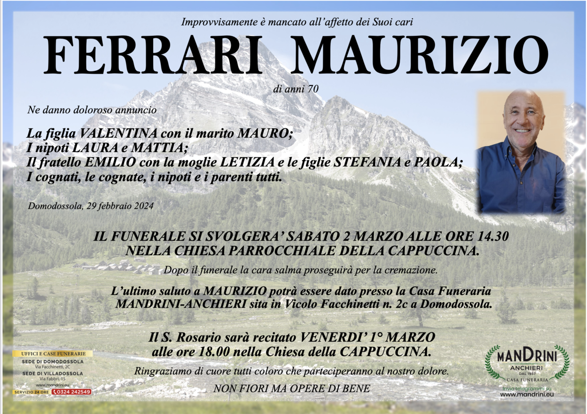 Ferrari Maurizio di anni 70 - Ossolanews.it