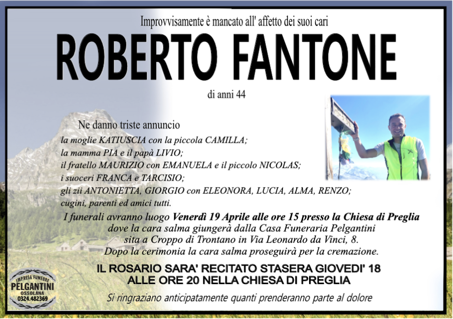 Roberto Fantone 44 anni - Ossolanews.it